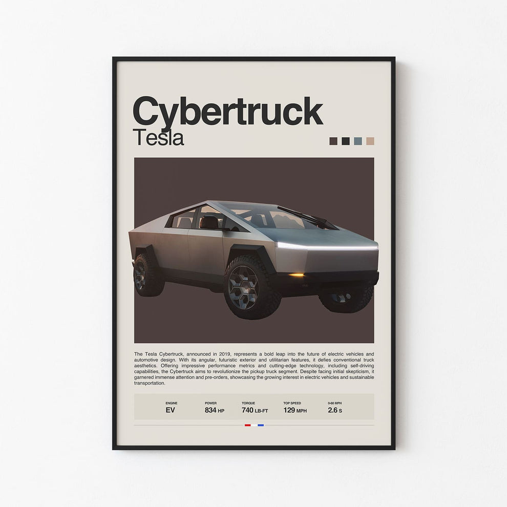 Tesla Cybertruck Poster - Car Fine Art Prints – Postersport