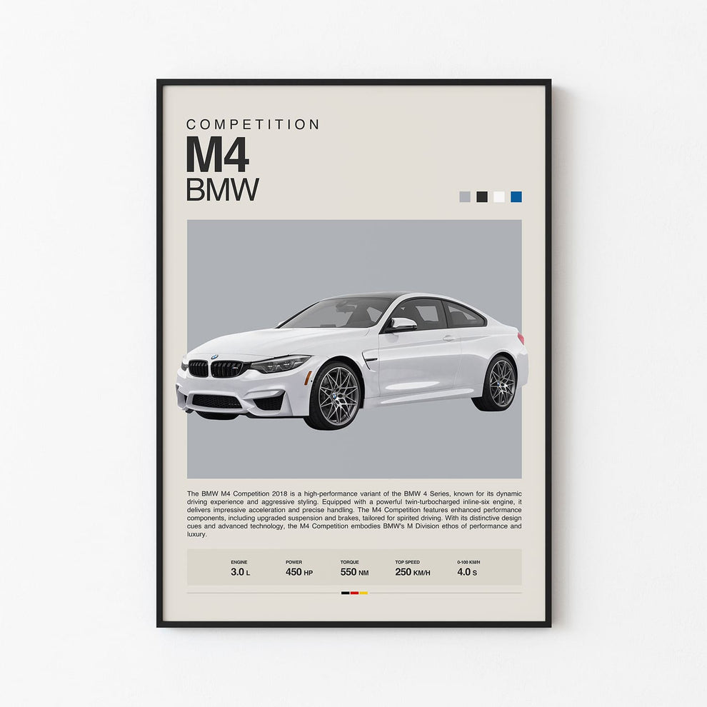 BMW M4 Competition Poster - Car Fine Art Prints – Postersport